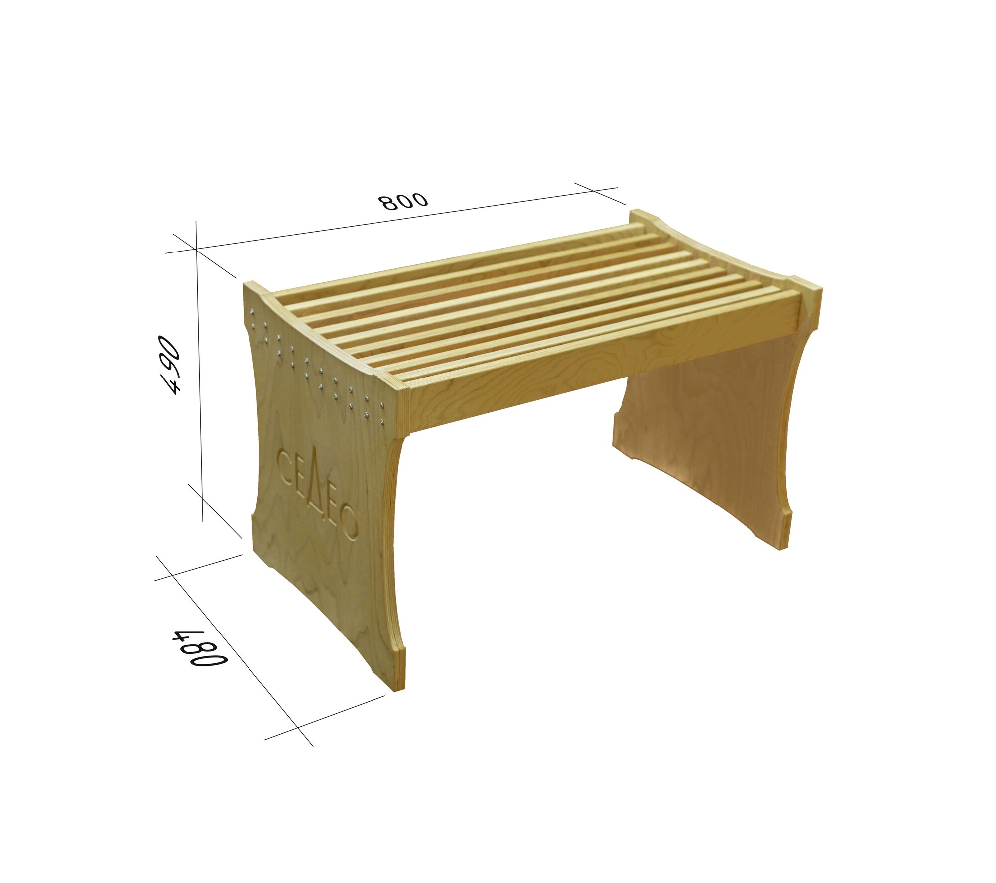 Банкетка деревянная SOCHI SEDEO, из дубовой фанеры, мебель для офиса, для прихожей
