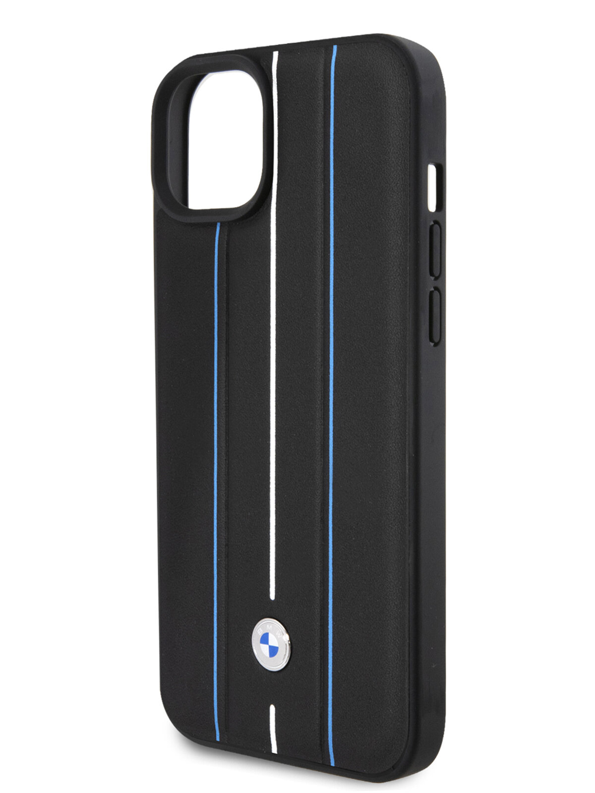 BMW для iPhone 15 чехол Signature Leather Hot stamp lines Hard Black