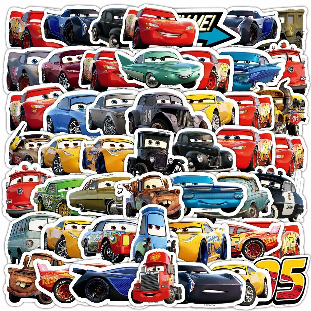 Disney Cars Молния Маккуин аниме наклейки Cars 50PCS