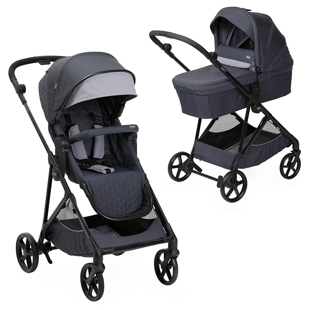 Детская коляска 2в1 Chicco Seety, цвет Boston Grey (Графитовый), артикул производителя 04087097530000 / 04087098530000