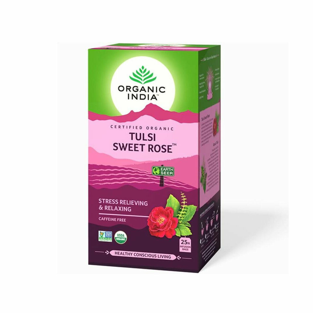 Чай Тулси Сладкая Роза Органик Индия / Tea Tulsi Sweet Rose Organic India 25 пак