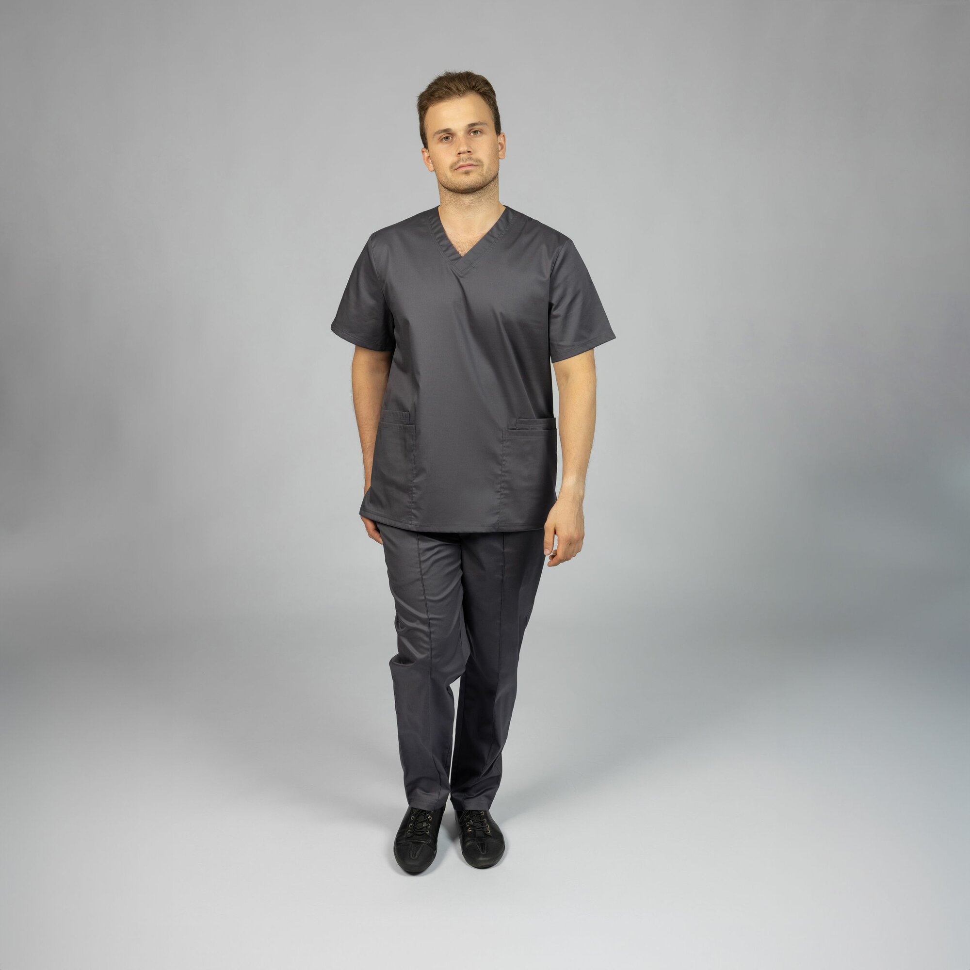 Премиальная медицинская одежда/Мужские медицинские брюки серые 52 размер на рост 176-182