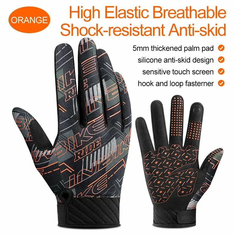 INBIKE Велосипедные перчатки сенсорный экран оранжевые М, Orange