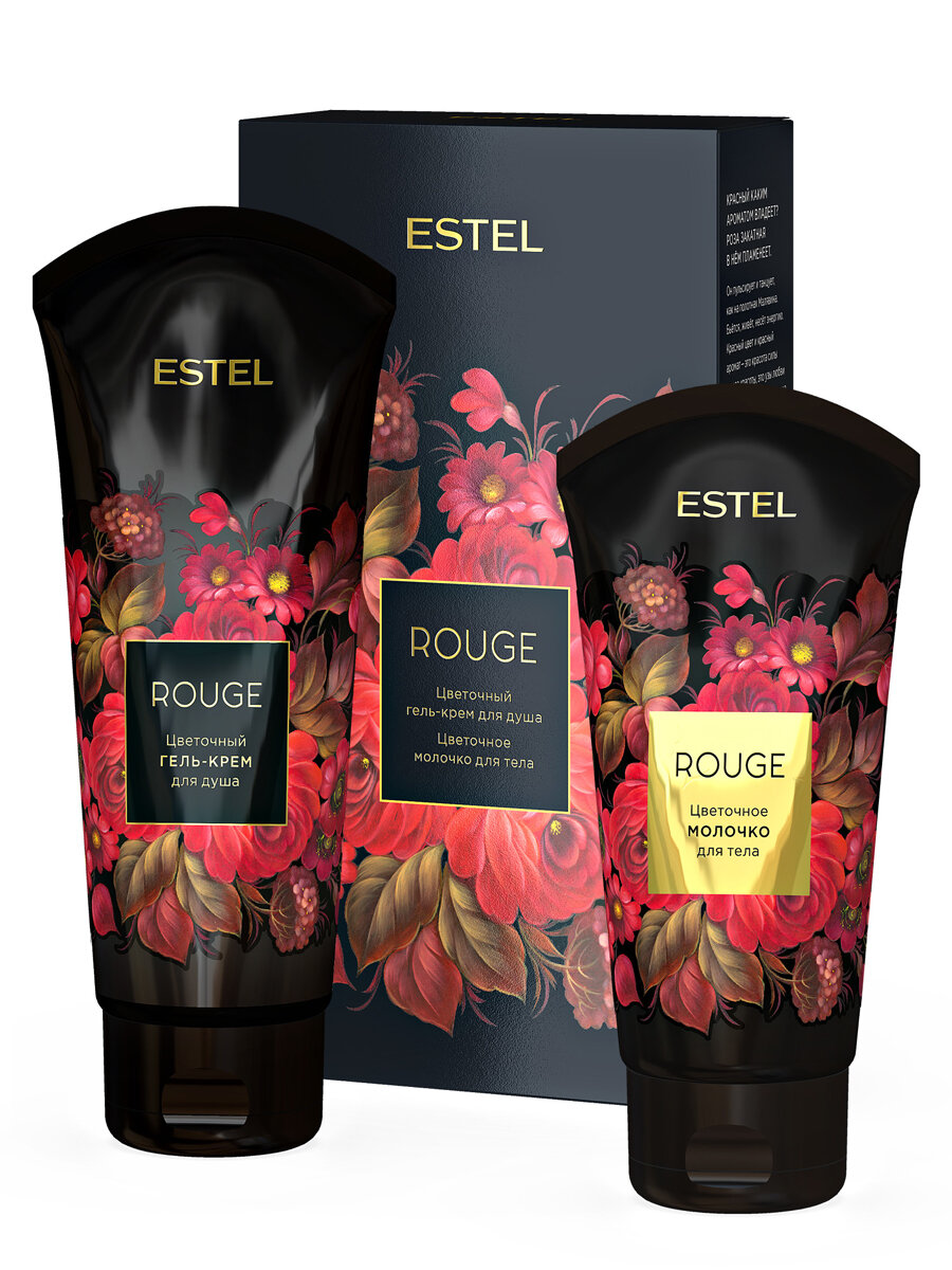 Дуэт компаньонов ESTEL ROUGE (Цветочный гель-крем для душа ESTEL ROUGE 200 мл, Цветочное молочко для