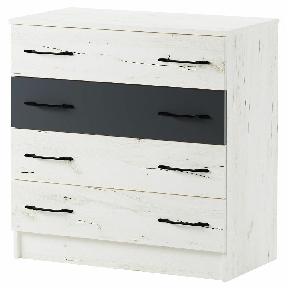 Беатрис Комод К800 Крафт белый-Антрацит (Памир)