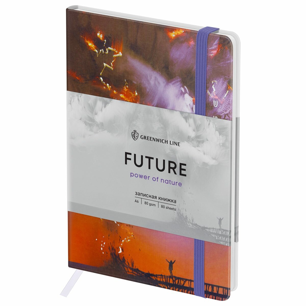 Записная книжка А6 Greenwich Line "Power of nature", 80 листов, кожзам, с резинкой (NA6_50593)
