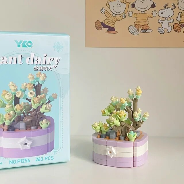 Цветочная модель, детские блоки, строительный блок для детей от 7 до 10 лет,3d конструктор для взрослых, микрокирпичи, сборка детской игрушки в подарок