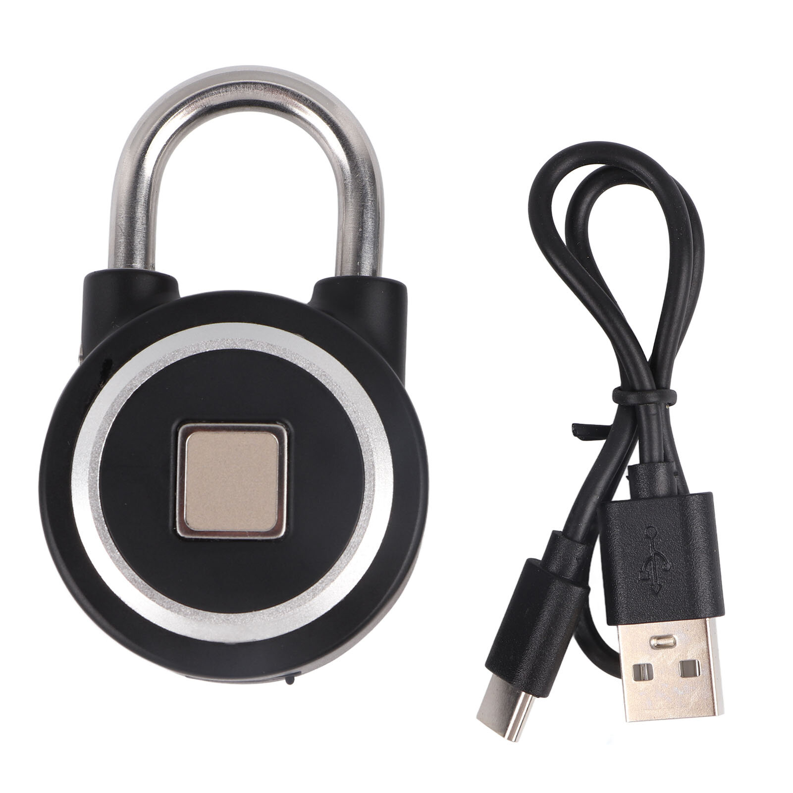 Электронный замок с отпечатком пальца, управлением через Bluetooth и приложением, степень защиты IP65, для шкафчиков, ящиков, офиса и спортзала, черный.