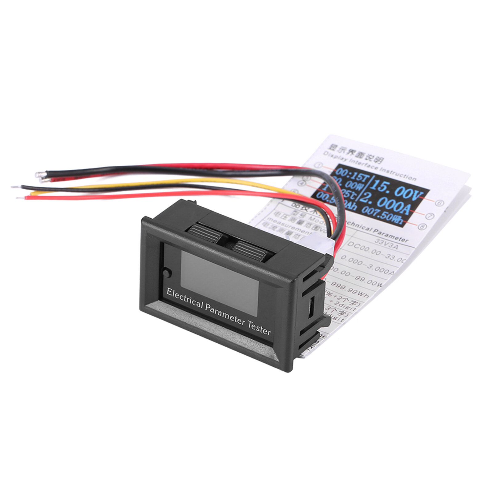 7-в-1 OLED-измеритель электрических параметров, напряжение, сила тока, мощность, тестер энергии (33 В/10 А, белый)
