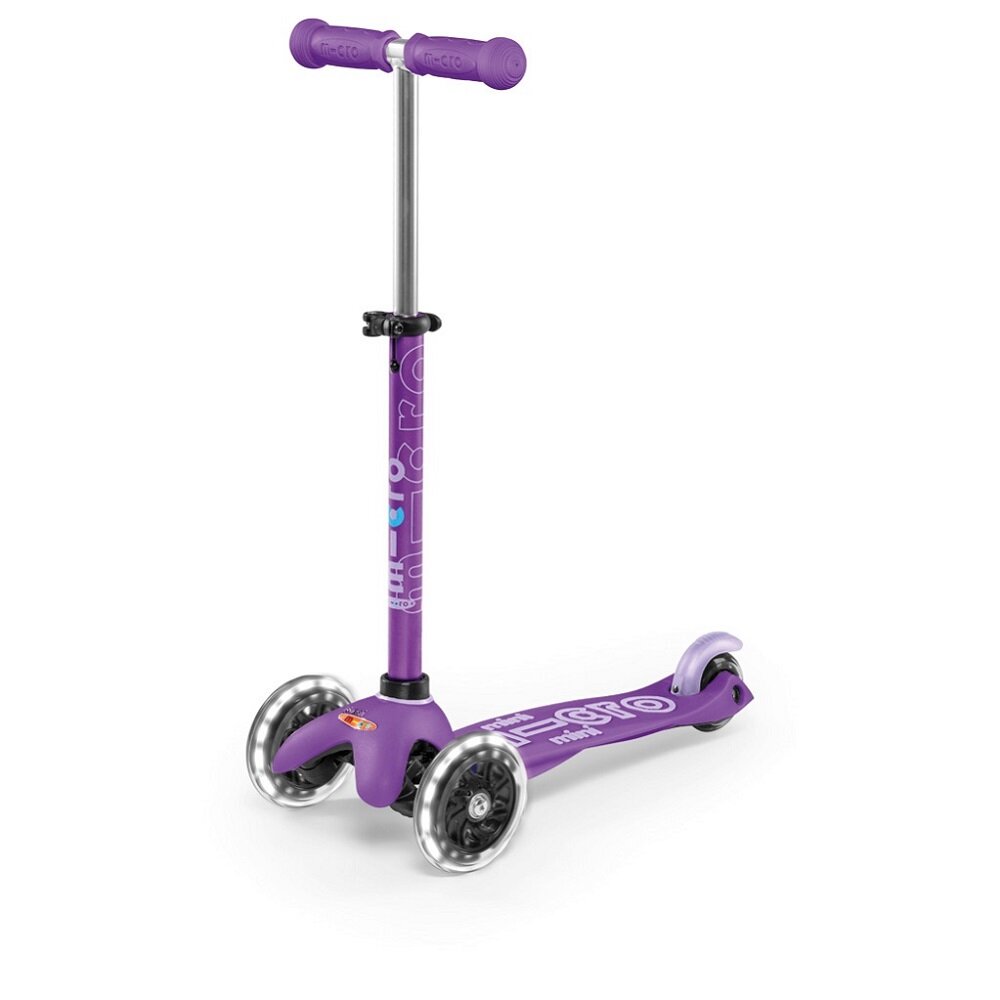 Трёхколесный самокат Micro Mini Deluxe LED, для детей от 2-х лет, Сиреневый