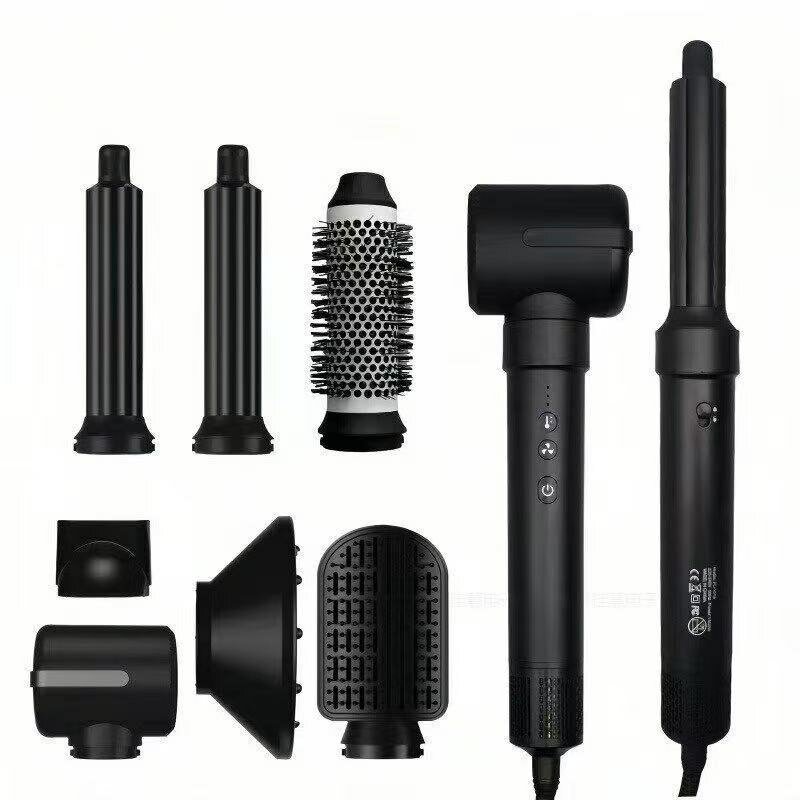 Высокоскоростная расческа с горячим воздухом "семь в одном", автоматическая плойка, фен для завивки и выпрямления волос с отрицательными ионами двойного назначения