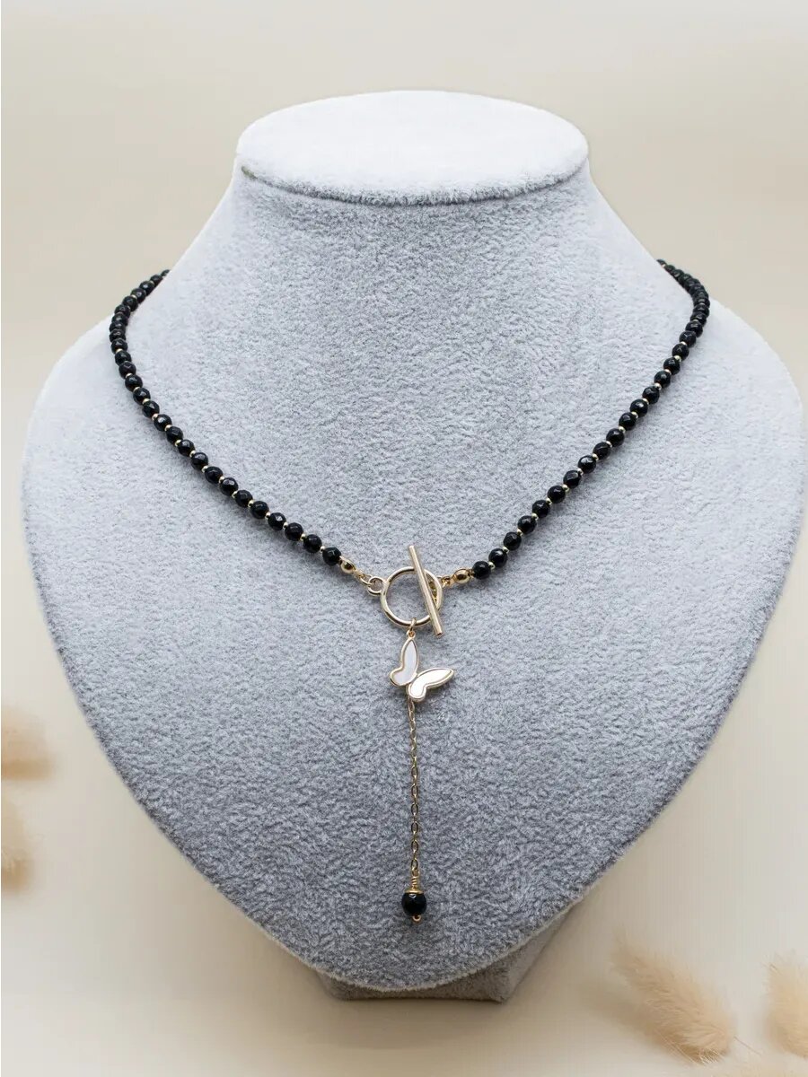 Колье, агат, перламутр