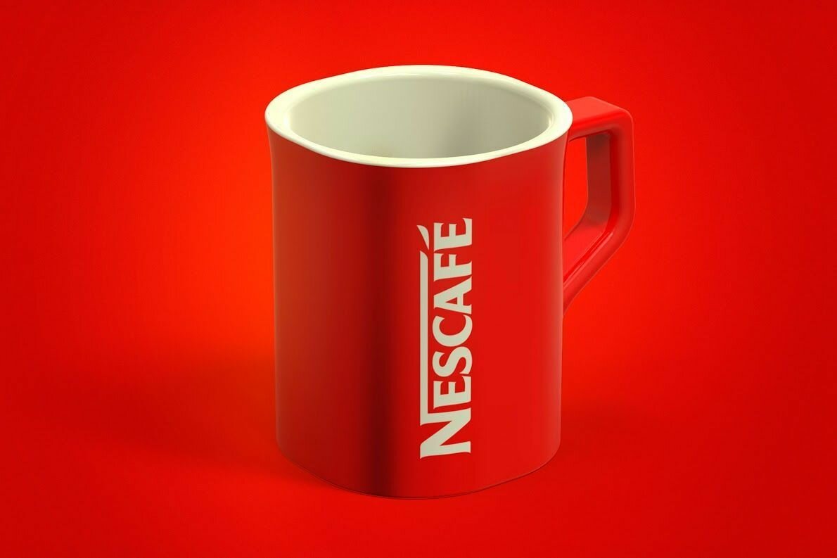 Кружка Nescafe U548, керамика, для СВЧ и посудомойки, 260мл, красная