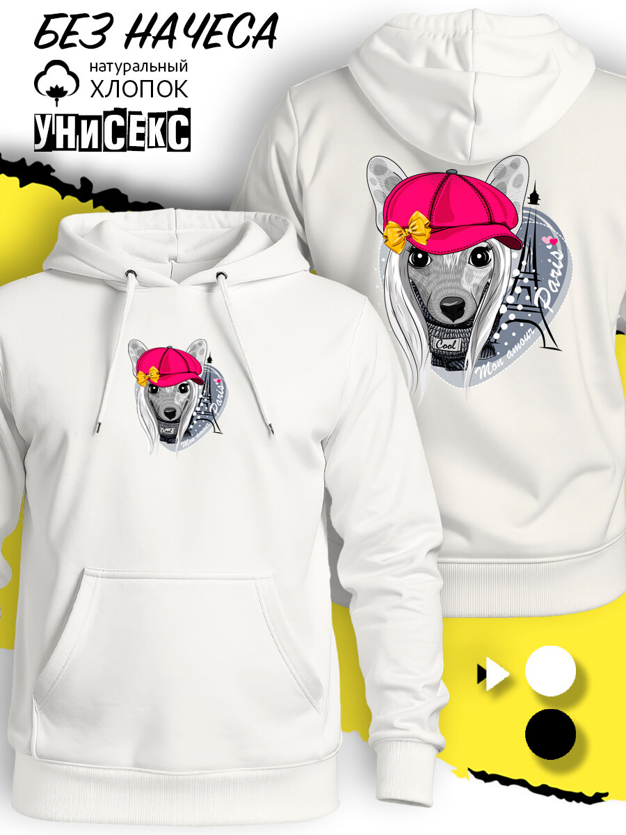 Худи Толстовка свитшот с китайской хохлатой собакой