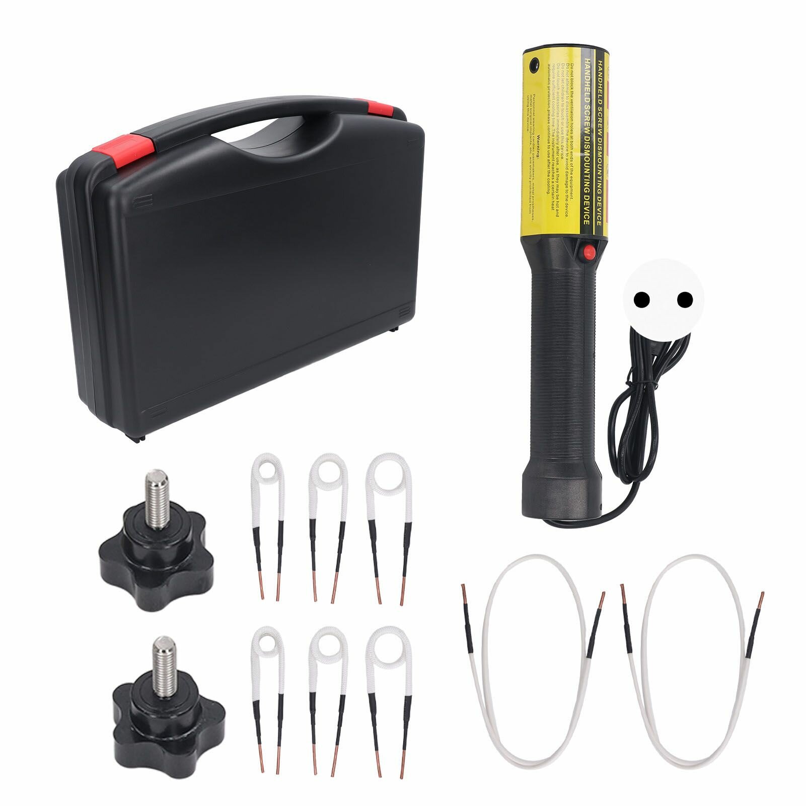 Магнитный индукционный нагреватель, беспламенный нагреватель, машина для нагрева болтов с катушкой 8 шт. для удаления гайки, вилка европейского стандарта, 220 В, 6 А