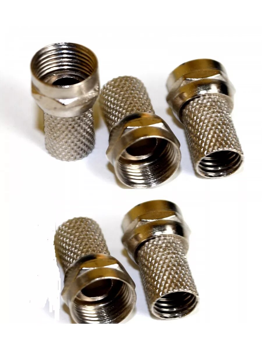 F-Разъем резьбовой для кабеля типа RG6, медный (набор 5 штук)