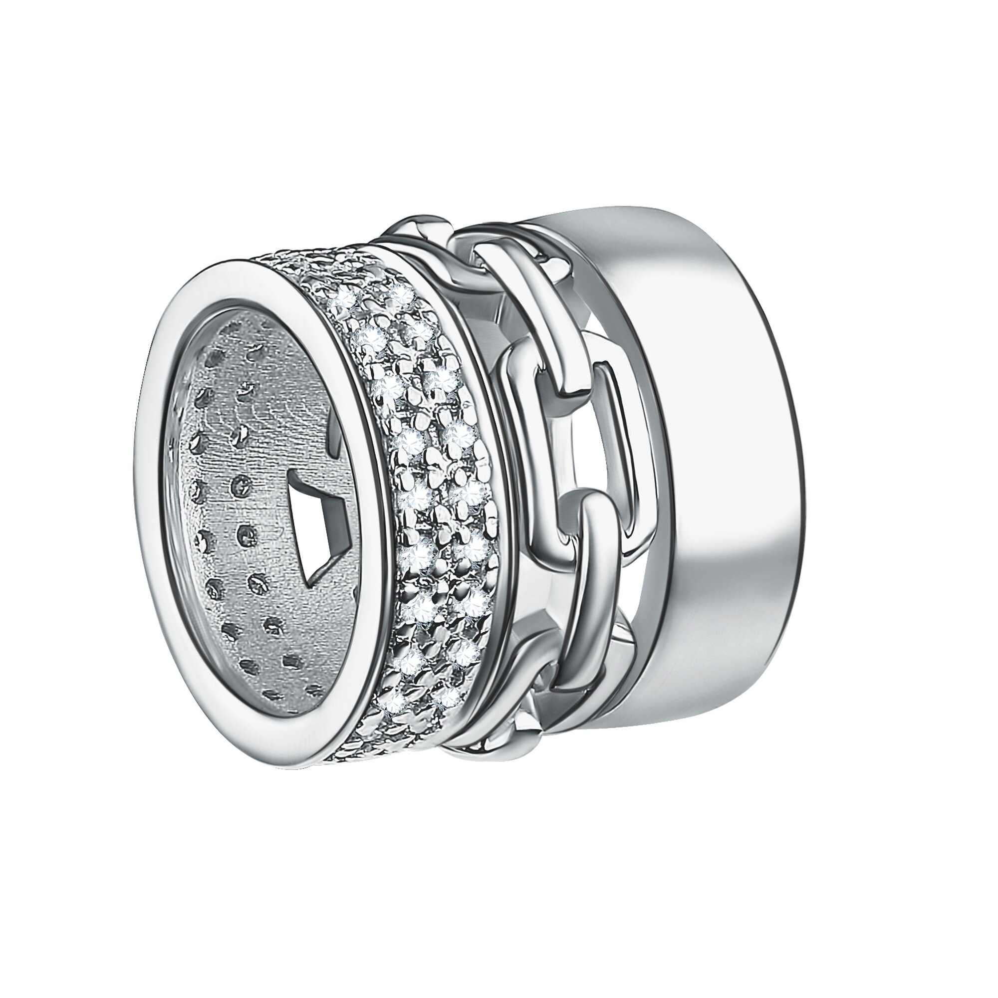 Шарм, серебро, 925 проба, родирование, фианит