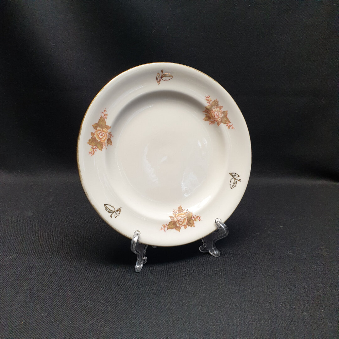 Десертная тарелка Городница, фарфор деколь 17 см, винтаж СССР