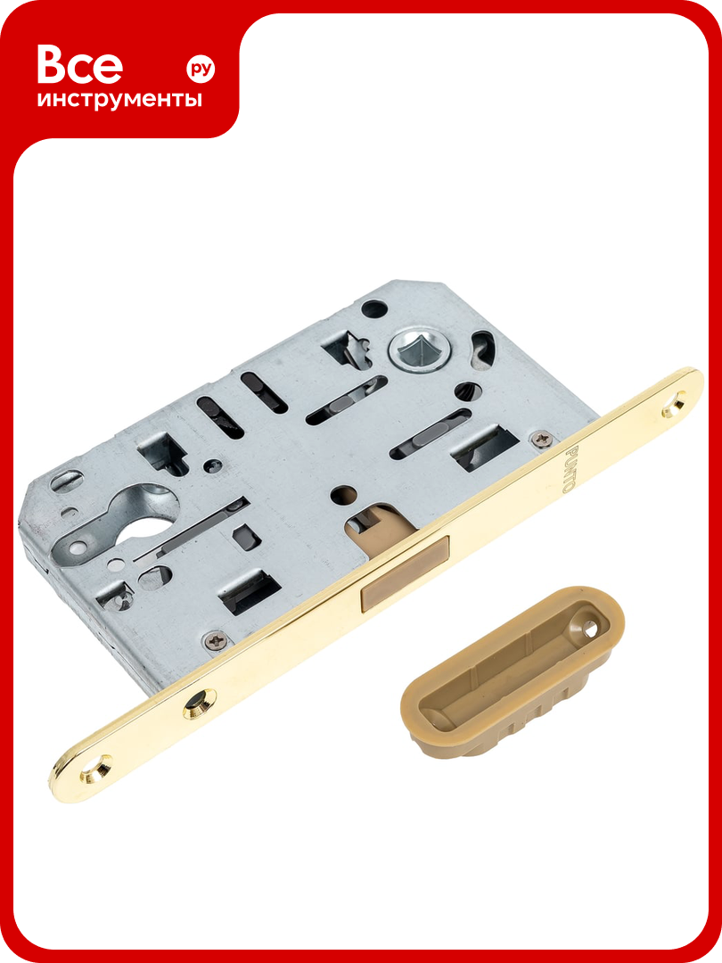 Корпус замка PUNTO ML85-50/BL GP (золото) блистер 48807, для установки в деревянные межкомнатные