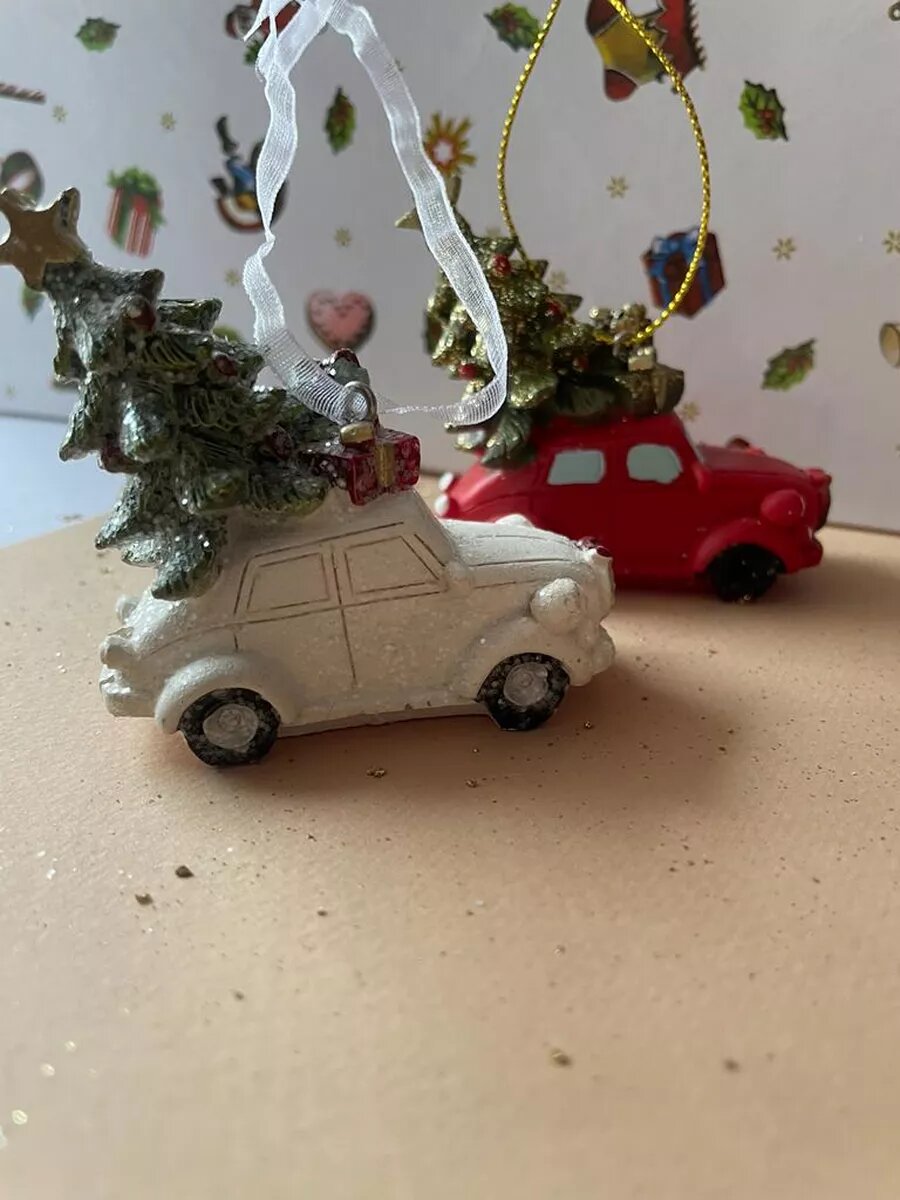 Елочная игрушка ретро машинка