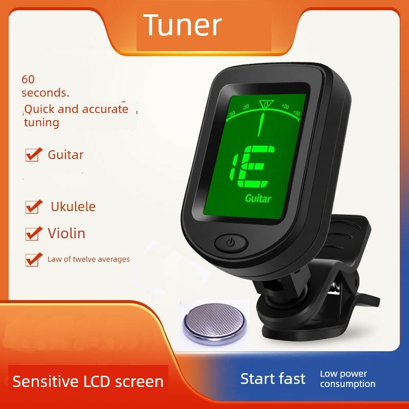 Классический тюнер для фолк-гитары, укулеле, скрипки, бас-гитары, простой в использовании тюнер для электрогитары для