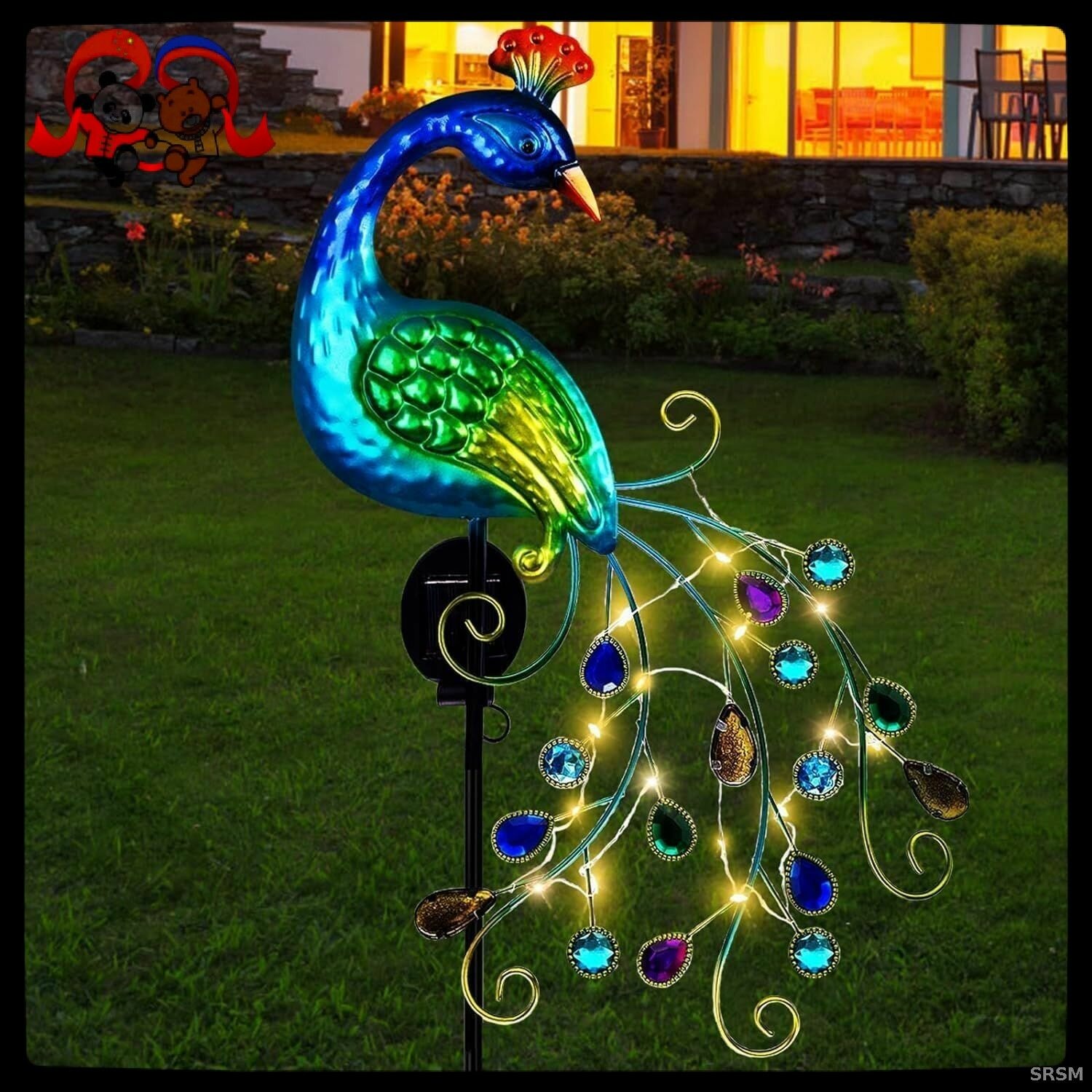 Металлическая павлинья садовая солнечная лампа ландшафтная скульптура ремесла