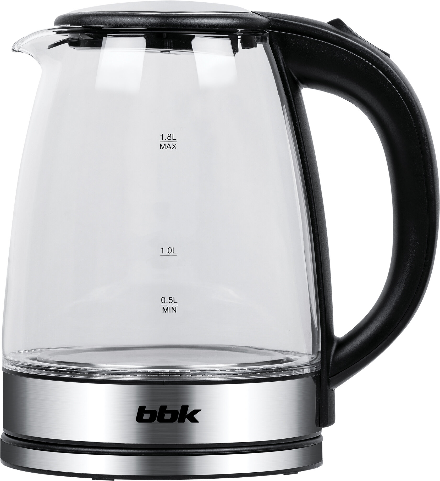 Электрочайник BBK EK1813G, быстрый нагрев, серебристый, черный