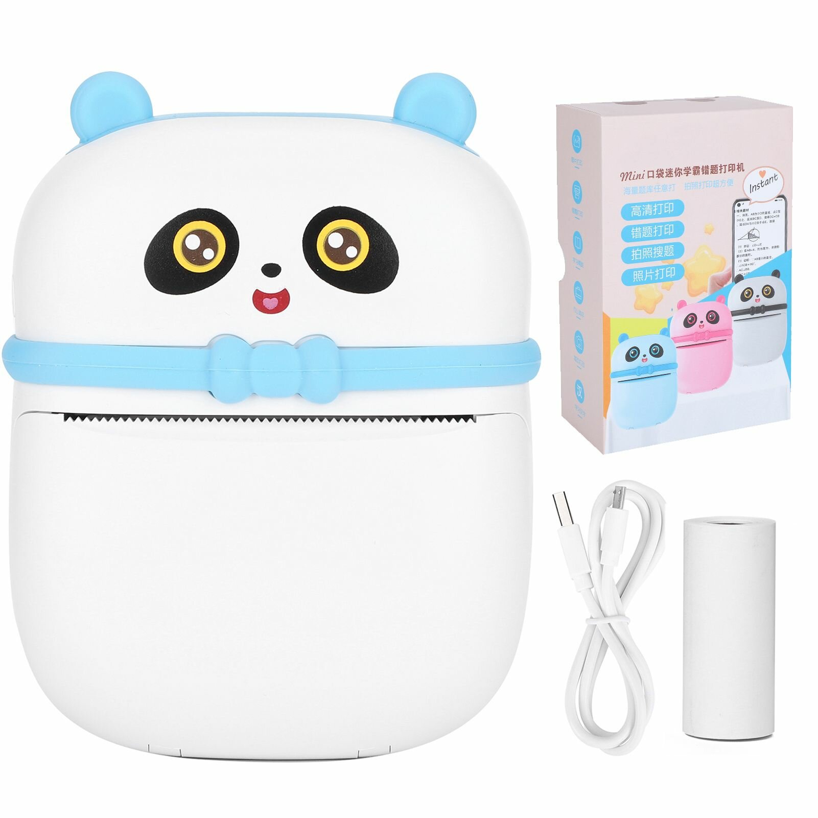 Мини-принтер для заметок с термобумагой (синий)