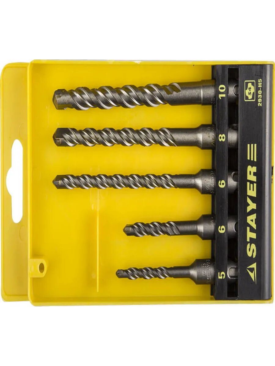 5 шт: 5/6x110. 6/8/10х160 мм, набор SDS-plus буров, Profess