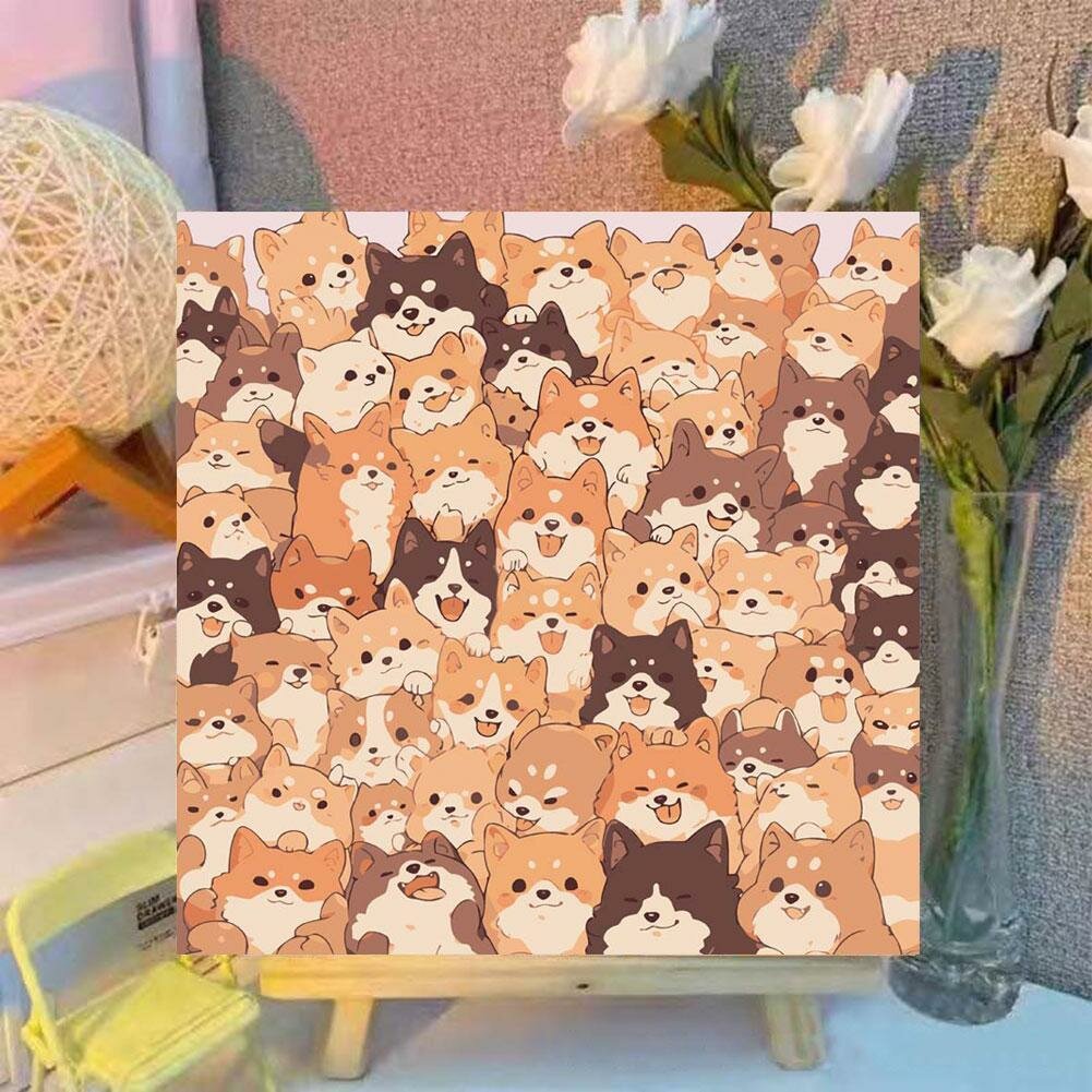 Картина по номерам на подрамнике для детей, Кошки и Собаки