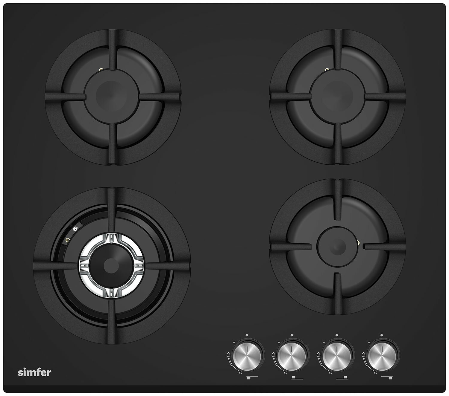 Газовая варочная панель Simfer H60N41S525, черное стекло