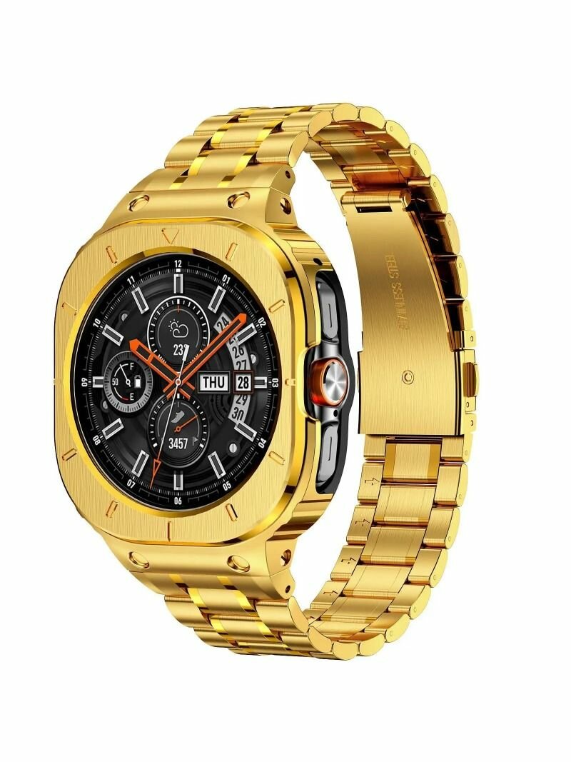 Корпус из нержавеющей стали и ремень для Samsung Galaxy Watch 7 Ultra 47mm Business Bracelet для заменной ленты Galaxy Watch 8 Ultra 2025
