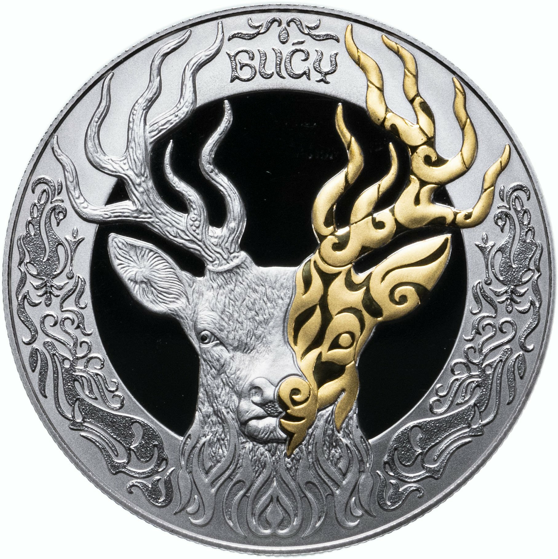 Казахстан 200 тенге 2020 "Флора и фауна Казахстана - олень" в футляре, Мельхиор медь-никель, в сохранности PL