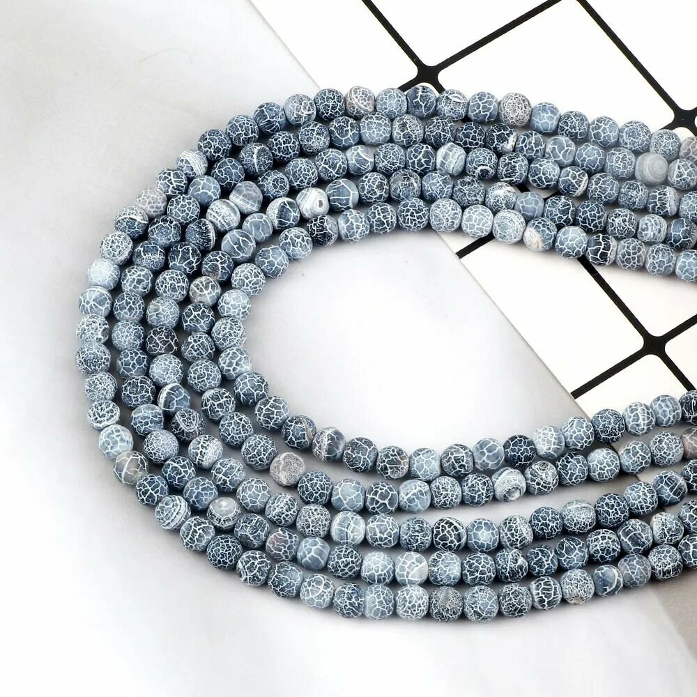 Натуральный камень, Бусины Африканский Агат 6 мм, около 30 шт, чёрный