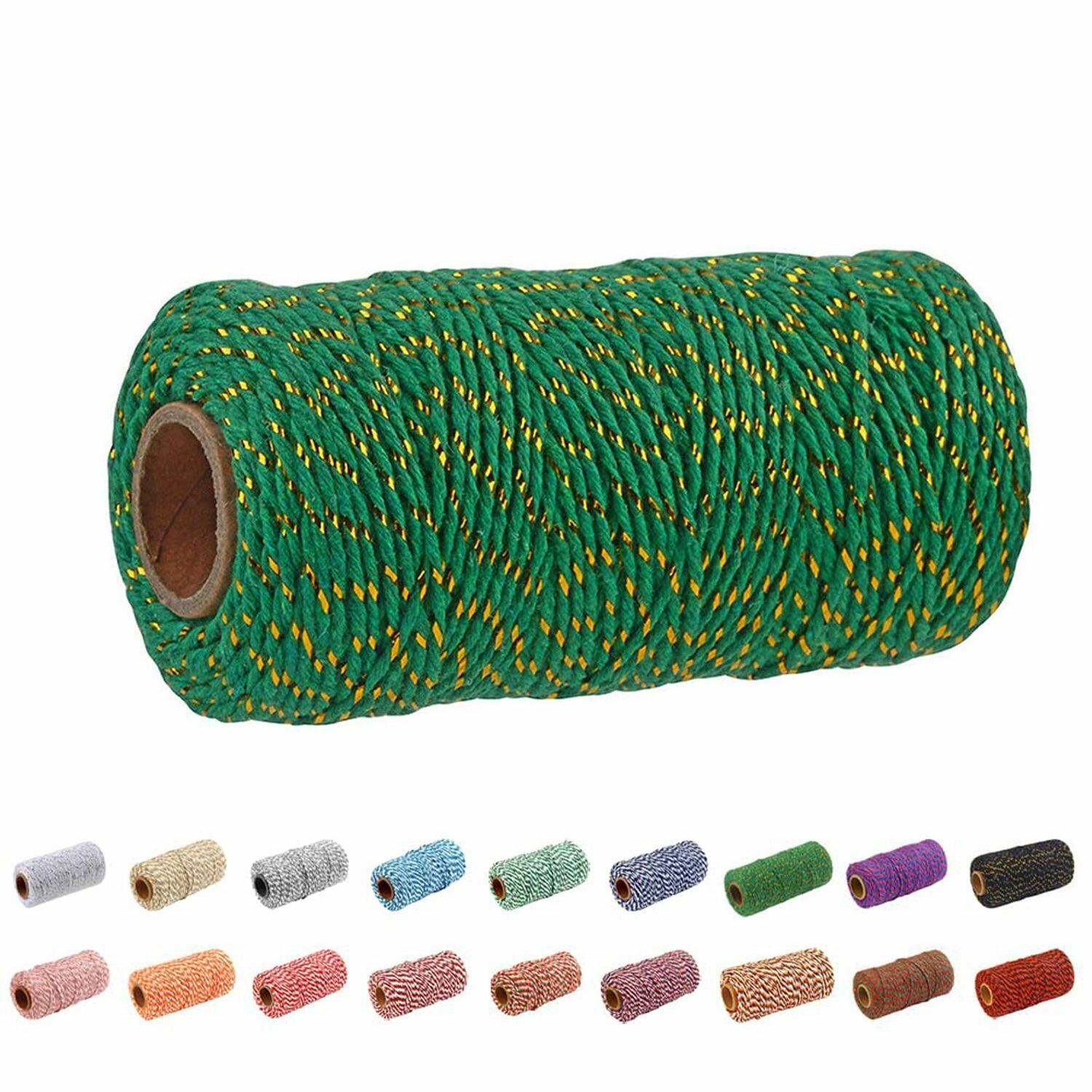 Хлопковый шпагат 100 м, 2 мм для подарков, садовых растений, декора и рукоделия, прочный мясной шпагат для упаковки, творчества и домашнего декора