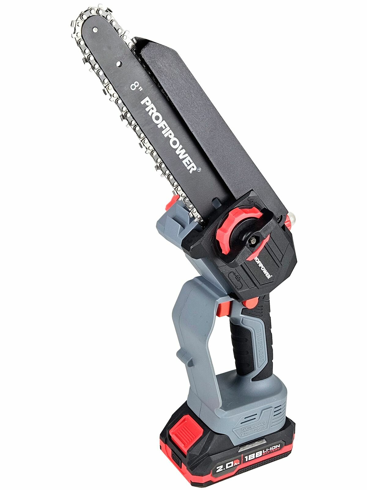 Цепная пила ProfiPower E0216, бесщеточный двигатель, LiIon, 20 см, 18В