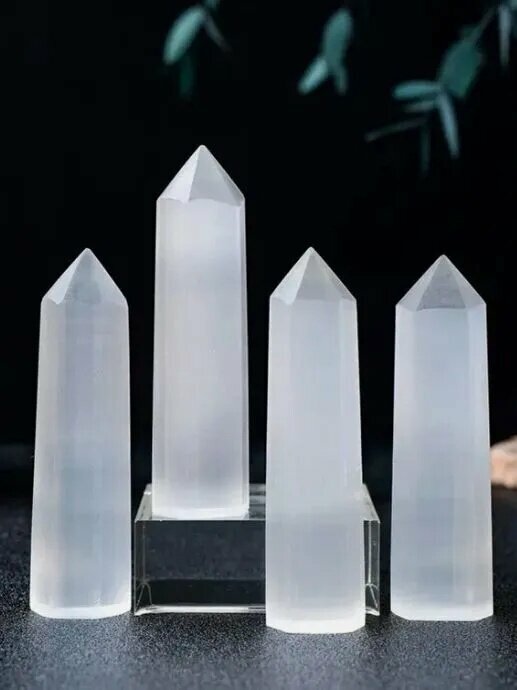 Стержень из селенита (7-8cm) - очищение энергии , гладкий полированный