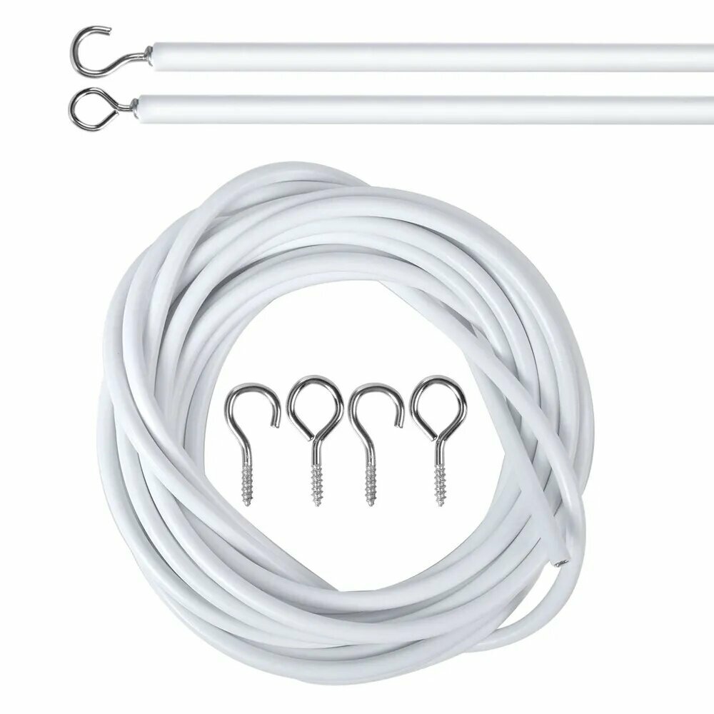 Чистый провод занавеса, белый