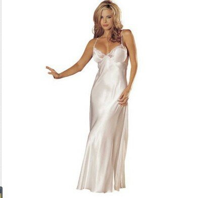 Нижнее белье, длинное шелковое платье, ночная рубашка с золотой нитью, длинное платье