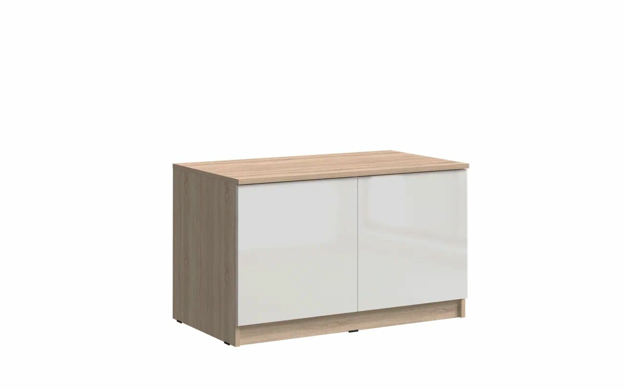 Антресоль-тумба Челси универсальная (Белый глянец холодный, дуб сонома) 902х540х514 МИФ