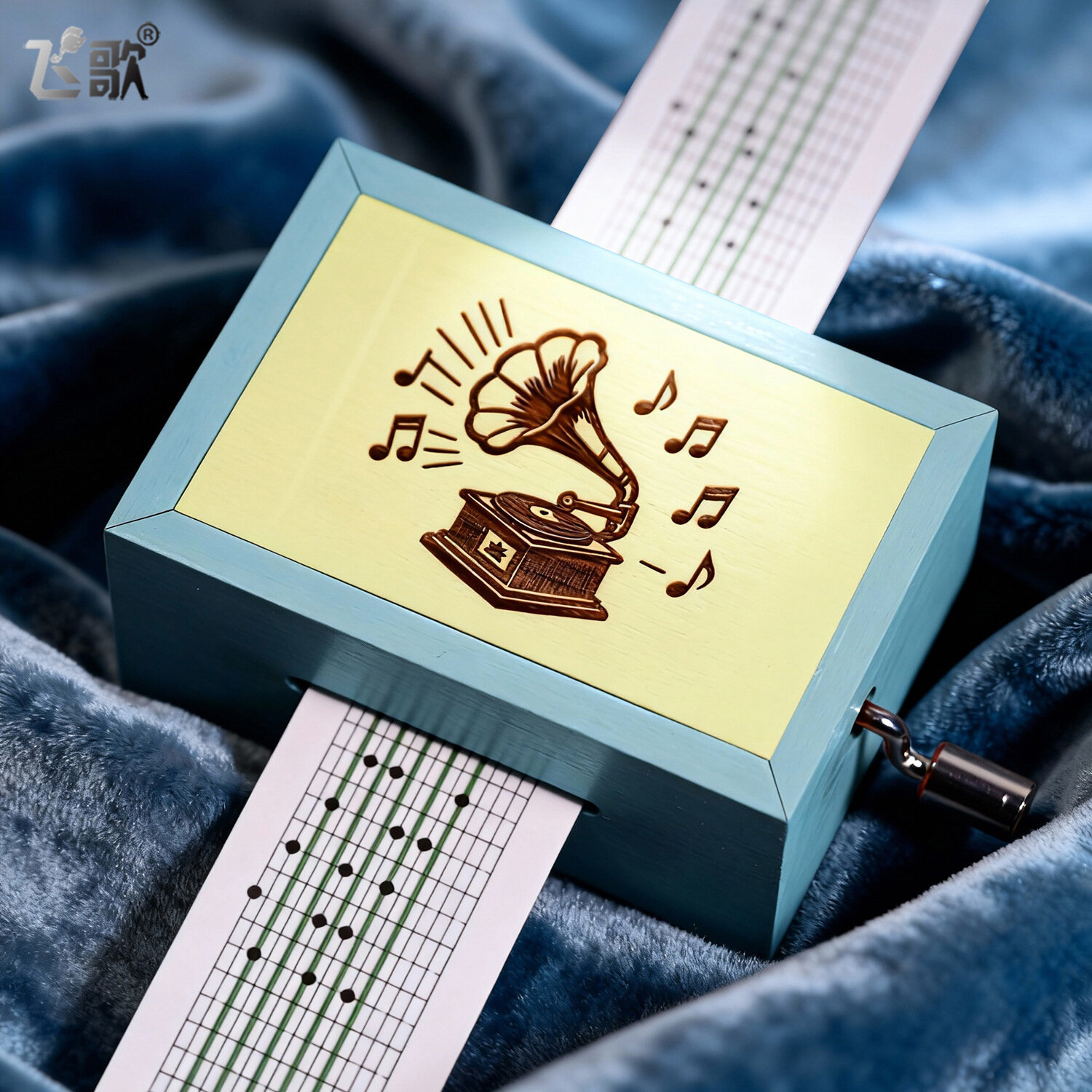 Музыкальная шкатулка Feige 15/30 тонов с ручным приводом и нотами, винтажная деревянная DIY шкатулка с восемью тонами, креативный подарок DIY