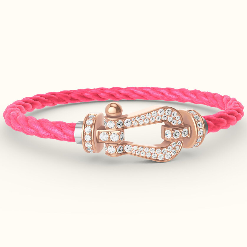 Браслет с пряжкой в виде подковы, красный шнур, парный стиль для мужчин и женщин, электропокрытие 18К розового золота, браслет на удачу по знаку зодиака, DIY