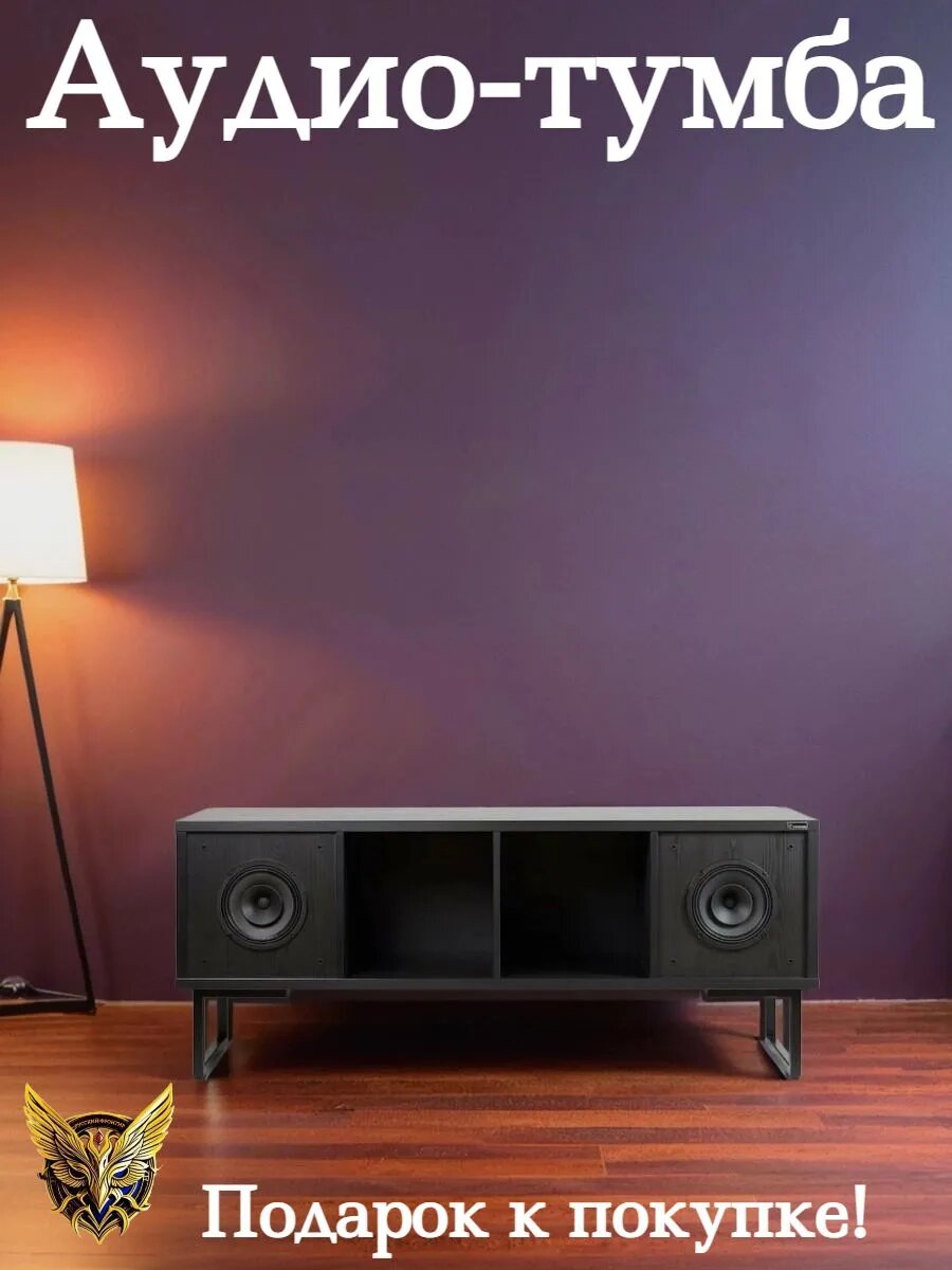 Аудио-тумба "Radiotehnika", для винила, с встроенной стереоакустикой, черная