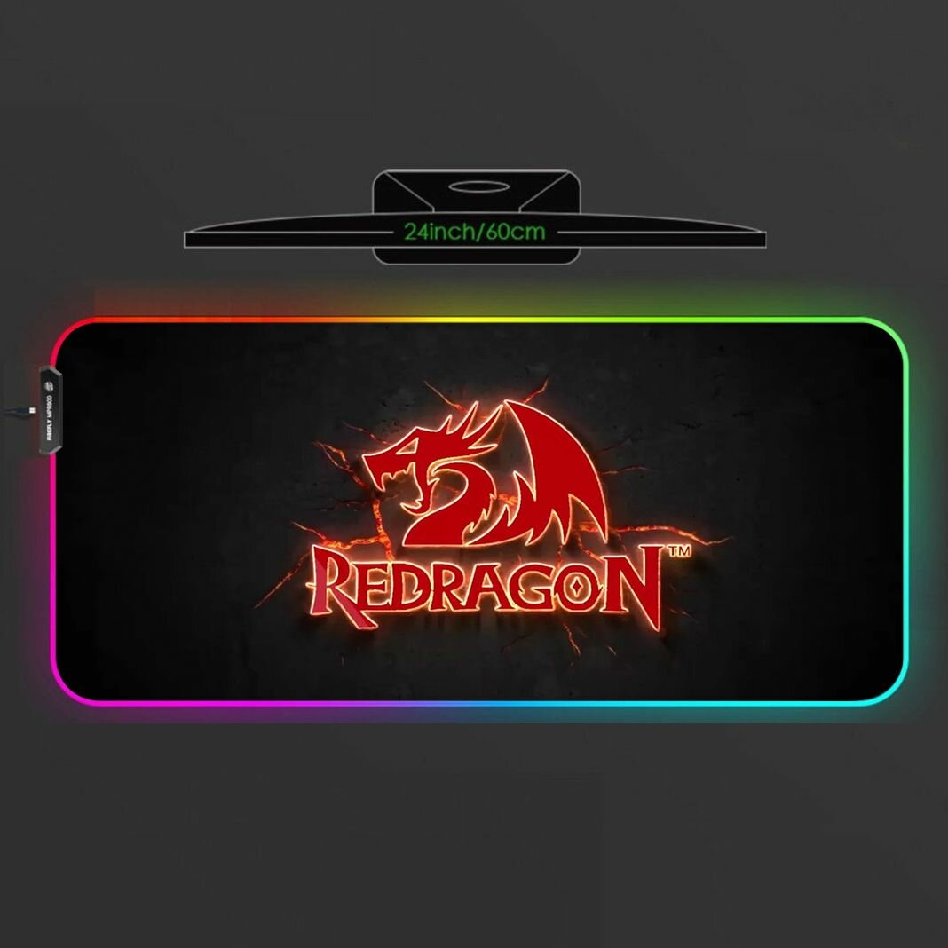 Rgb Redragon коврик для мыши 90x40 геймерские компьютерные аксессуары аниме светящийся настольный коврик офисный