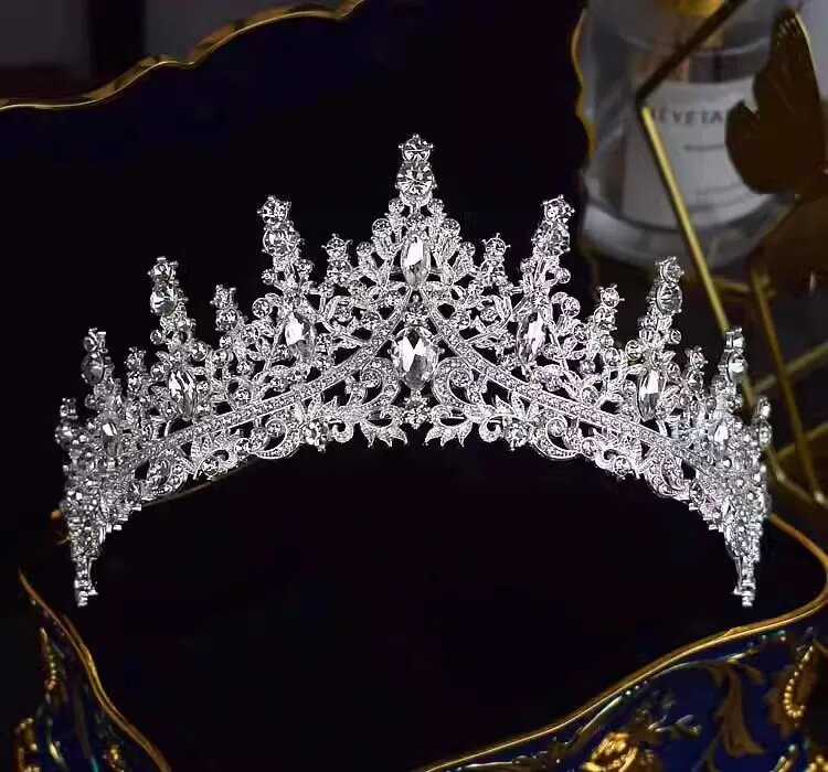 Кристальная диадема George Black Style F Silver Color