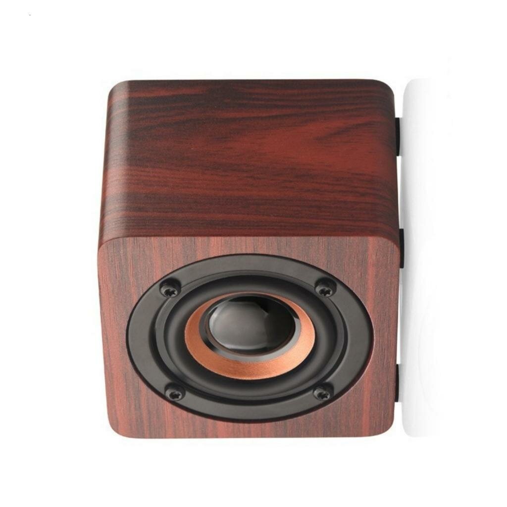 Винтажная колонка с деревянной отделкой, Bluetooth 5.0, Узор из красного дерева