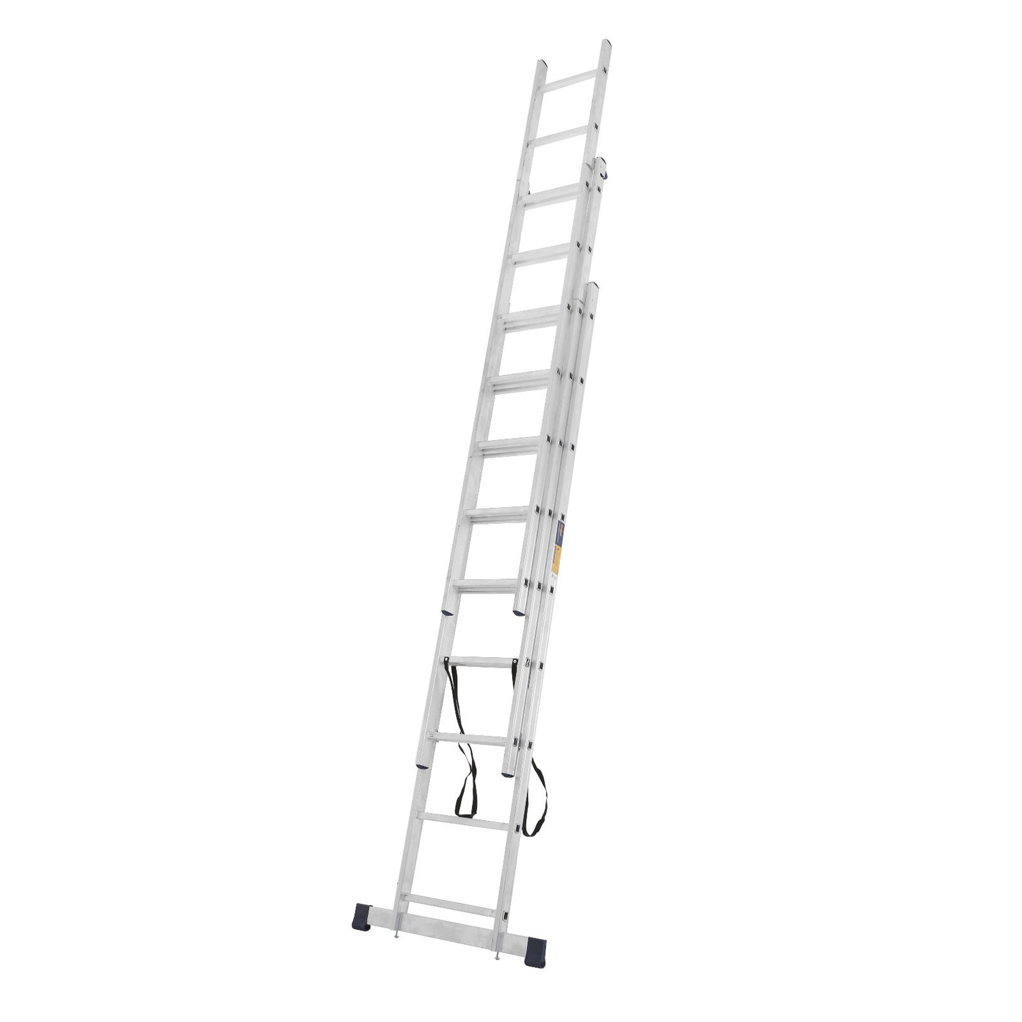 Лестница Тундра, трехсекционная, алюминий, 9 ступеней, серебристая