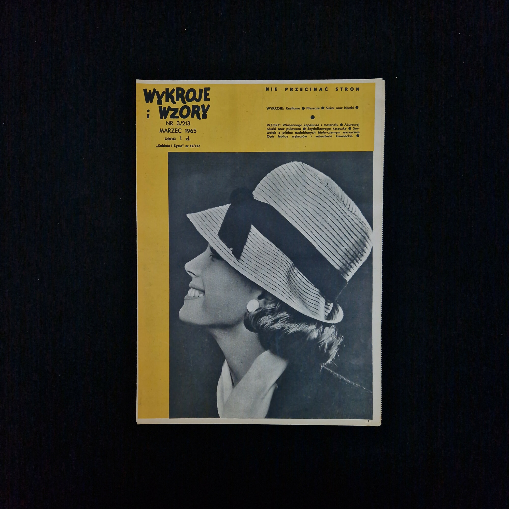 Журнал винтажный, СССР. WyKroje i wzory, польское издание с выкройками, март 1965 года