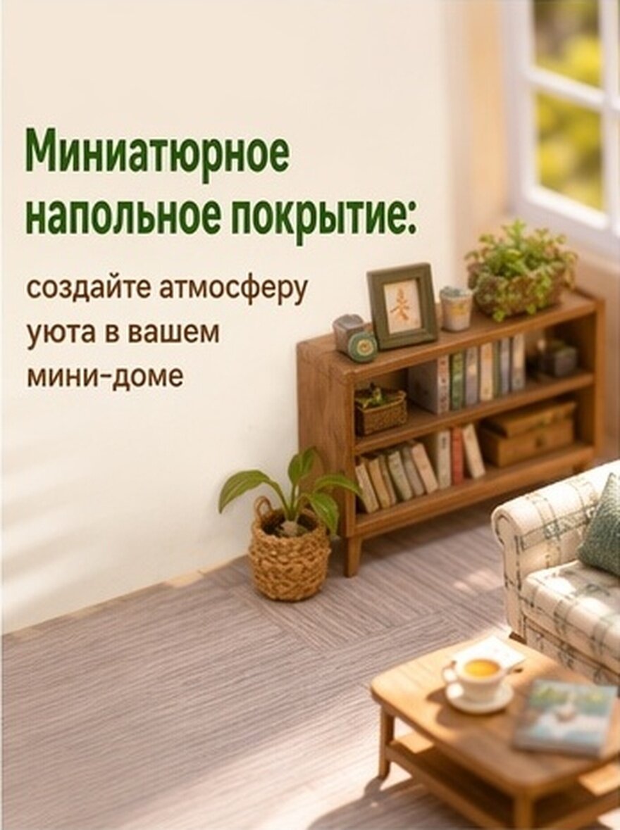Наклейки Для Пола Кукольного Домика Лист Стикеров Миниатюра 42.00X28.00X0.10Cm