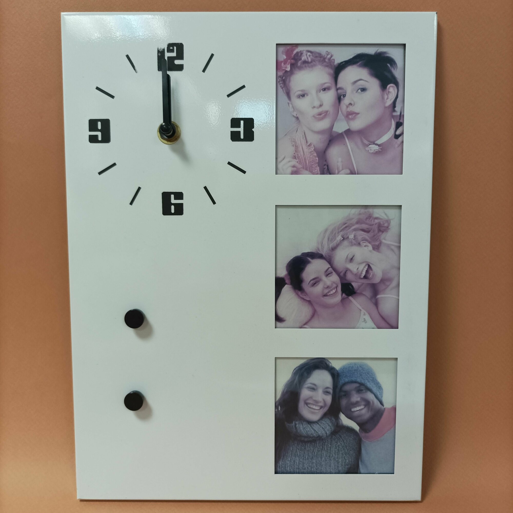 Фоторамка-часы на 3 фото